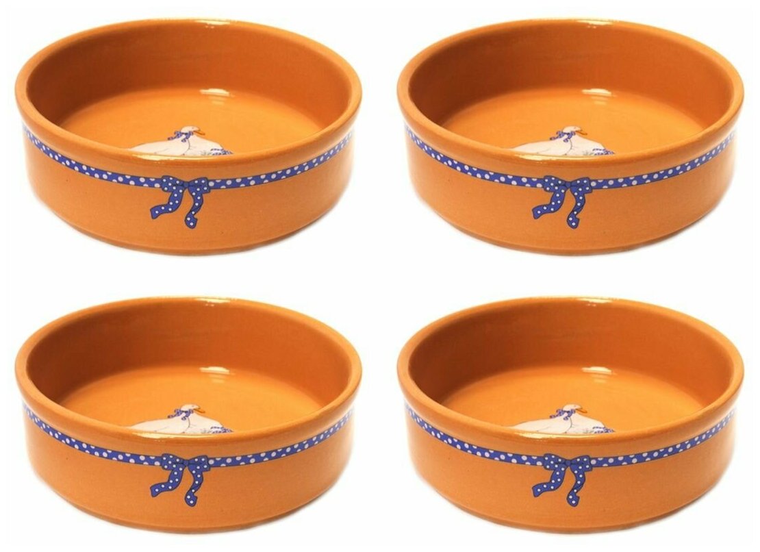 Форма для запекания Ломоносовская Керамика "Гуси", керамика, жаропрочная, 0.8 л, 4шт