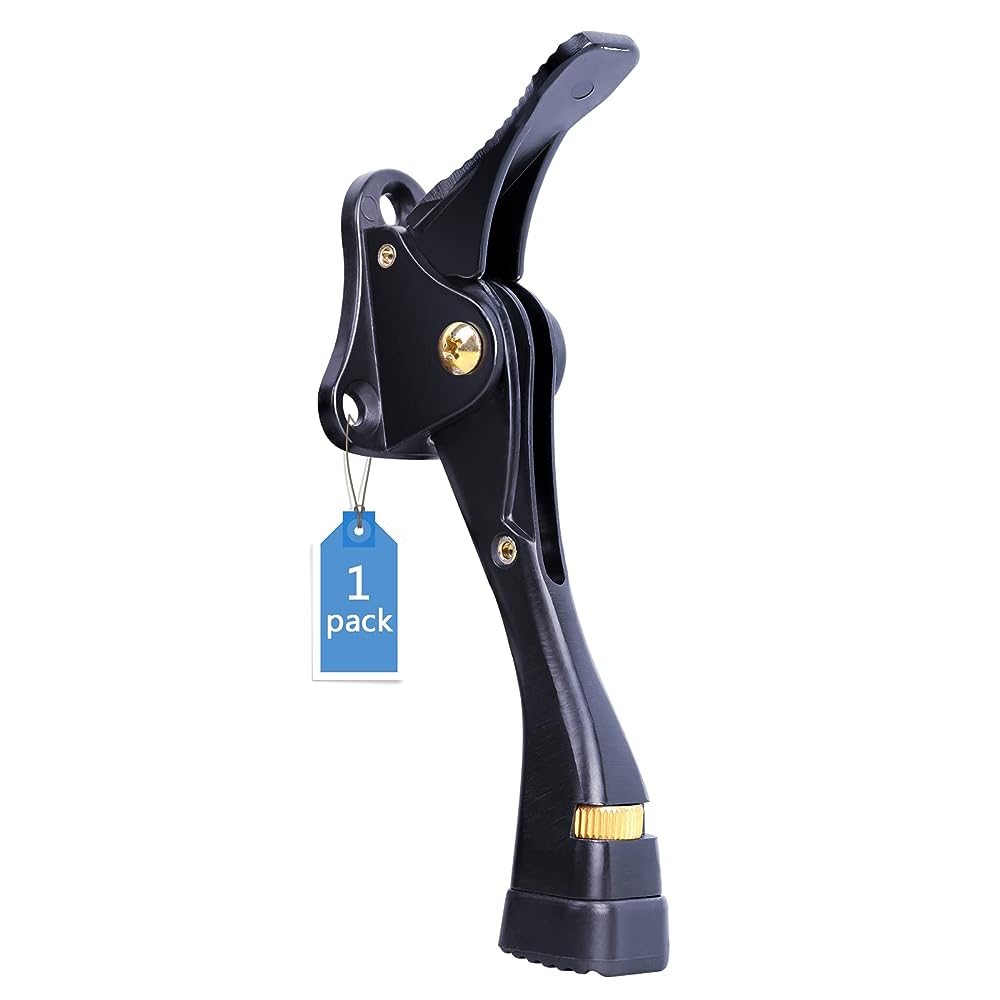 Дверной стопор One Touch Kick Down Stopper Прочный резиновый наконечник с регулируемой высотой Дверной держатель Черный