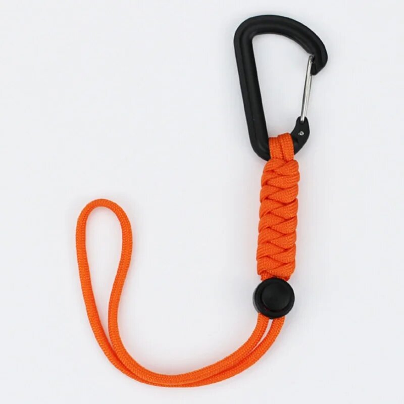 Карабин металлический премиум с паракордовым шнурком 2pcs-orange