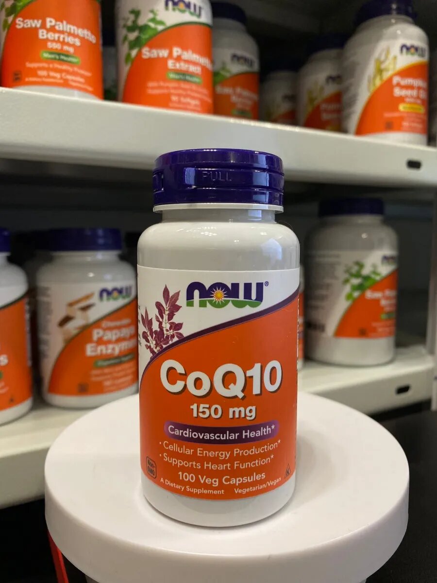 NOW CoQ10 150 mg - коэнзим Q10 для сердца, энергии и антиоксидантной защиты, 100 капсул