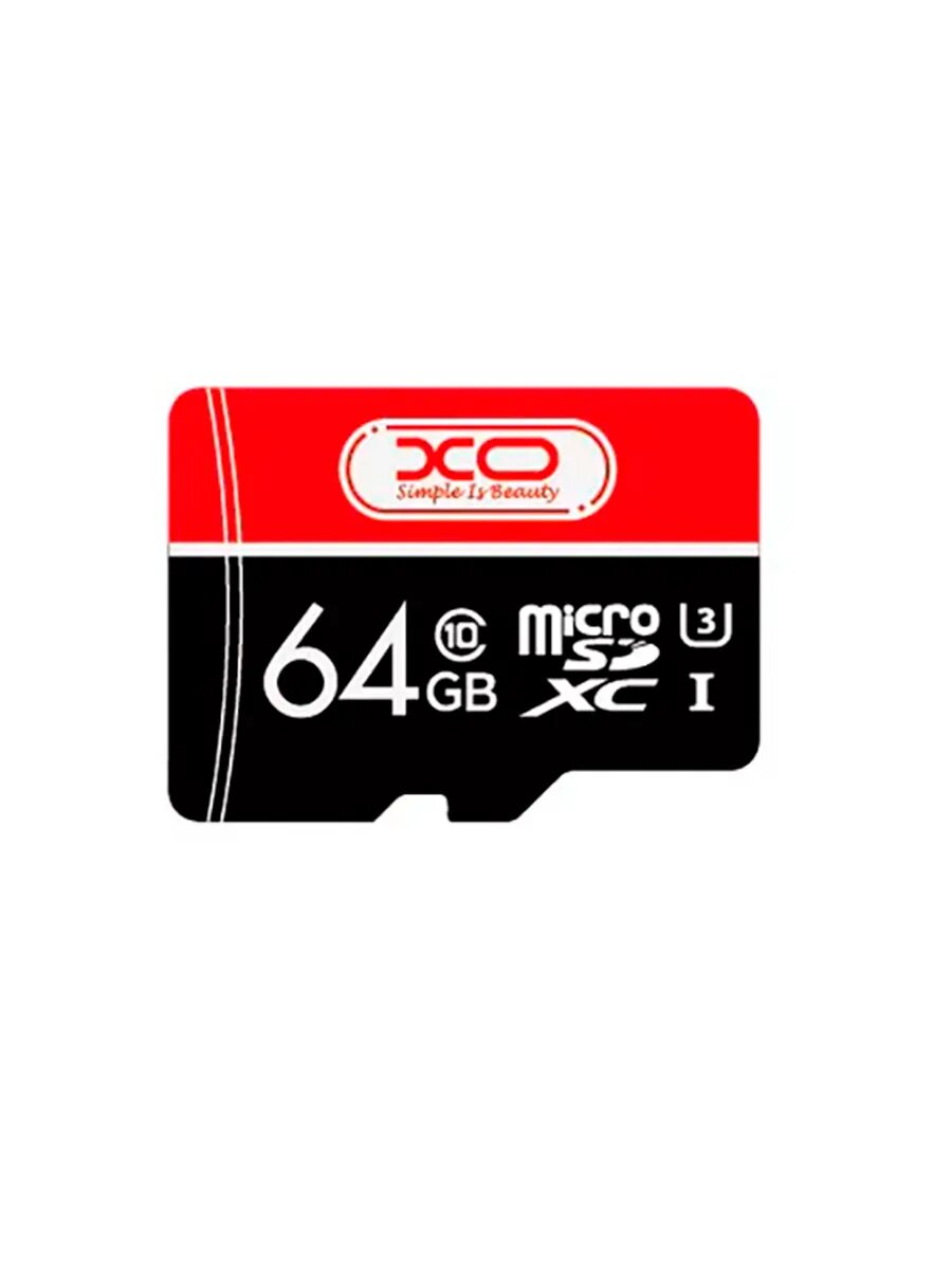 Карта памяти XO Micro SD (с адаптером), 64Gb (U3, класс 10) для фотоаппарта, планшета или электронной книги