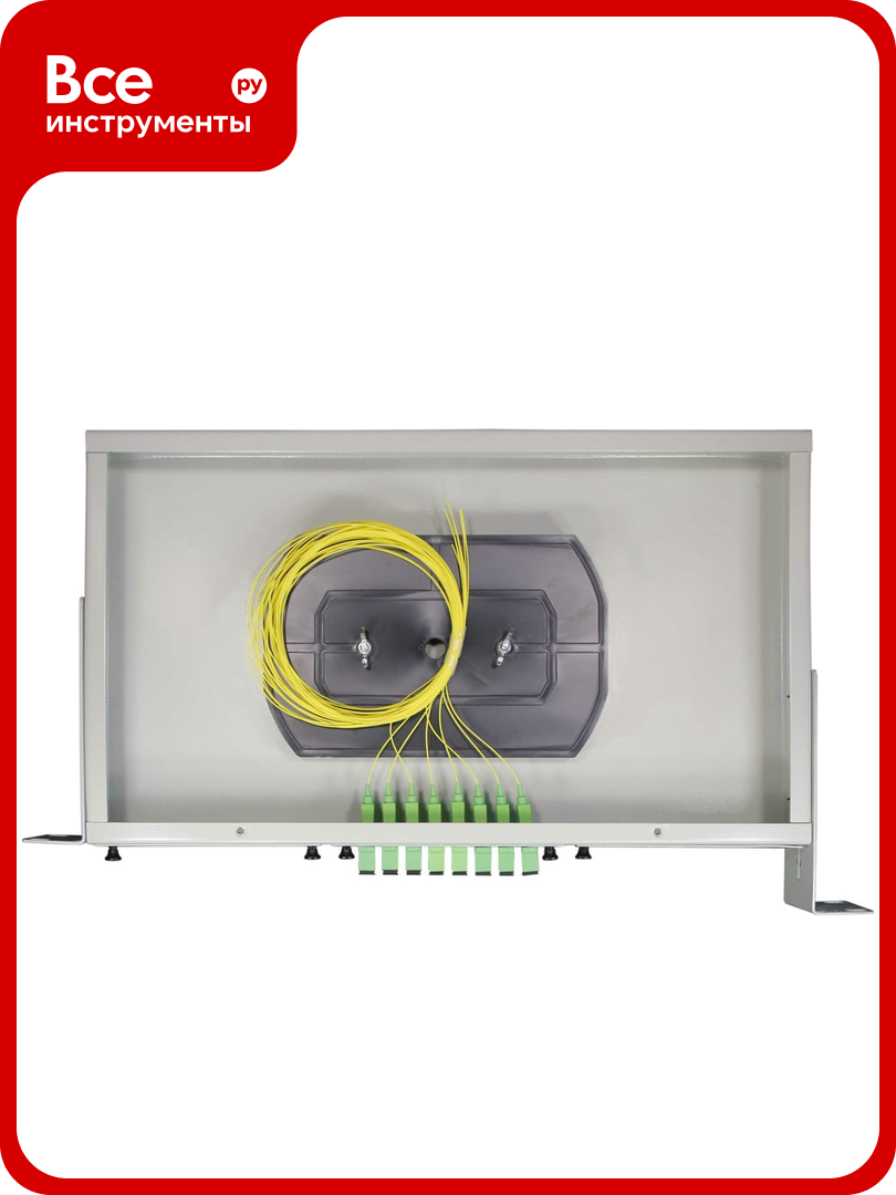 Оптический стоечный кросс Retic на 8 портов SC APC в сборе CROSSO-8SC-A