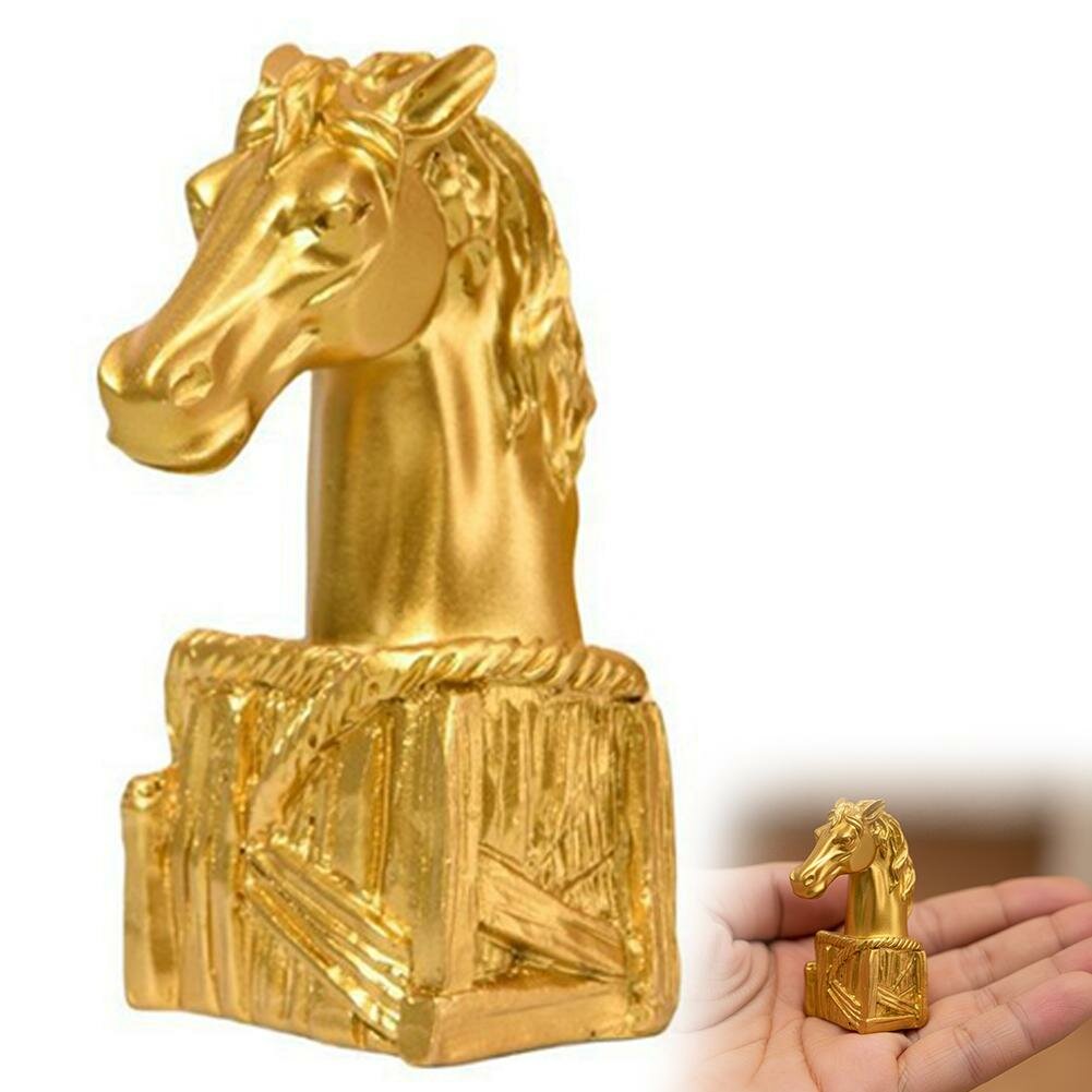 Статуэтка «Золотая голова лошади» от BaYuYPOO, скульптура головы лошади из смолы, антикварное украшение для офиса, гостиной, книжной полки, камина, стола.