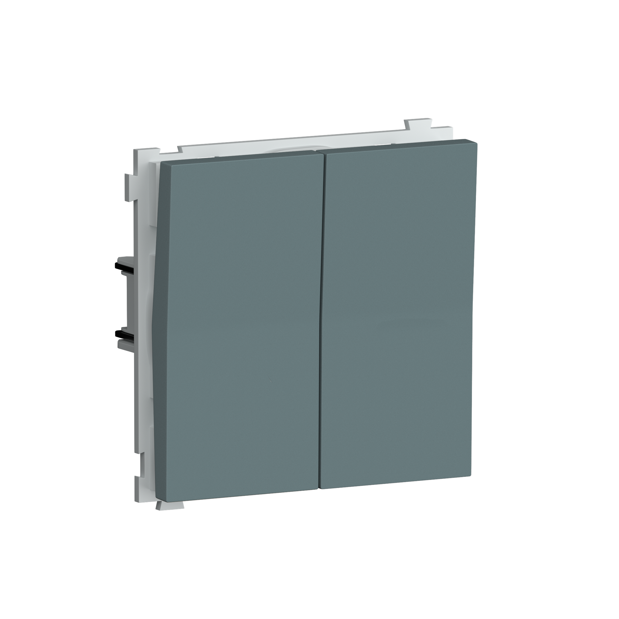 Выключатель 2-клавишный, 10A 250В, цвет матовый изумруд, серия R98, Donel