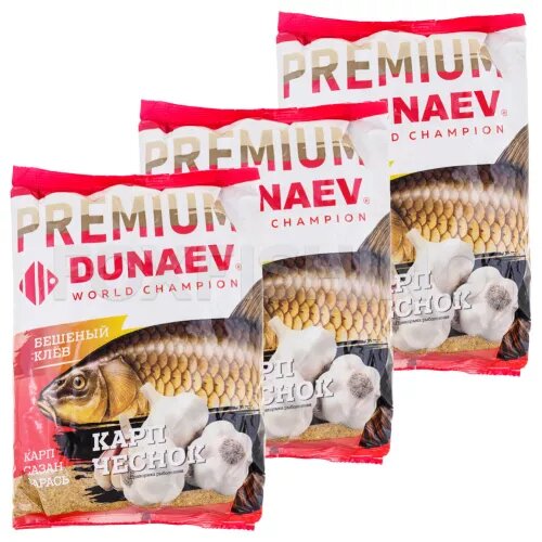 Прикормка Dunaev Premium Карп-Сазан чеснок 3кг.