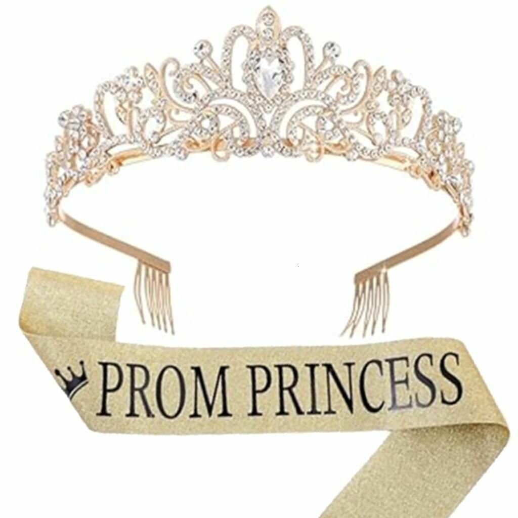 Саша короля и королевы, короны для вечеринки, принцесса выпускного вечера Золотая