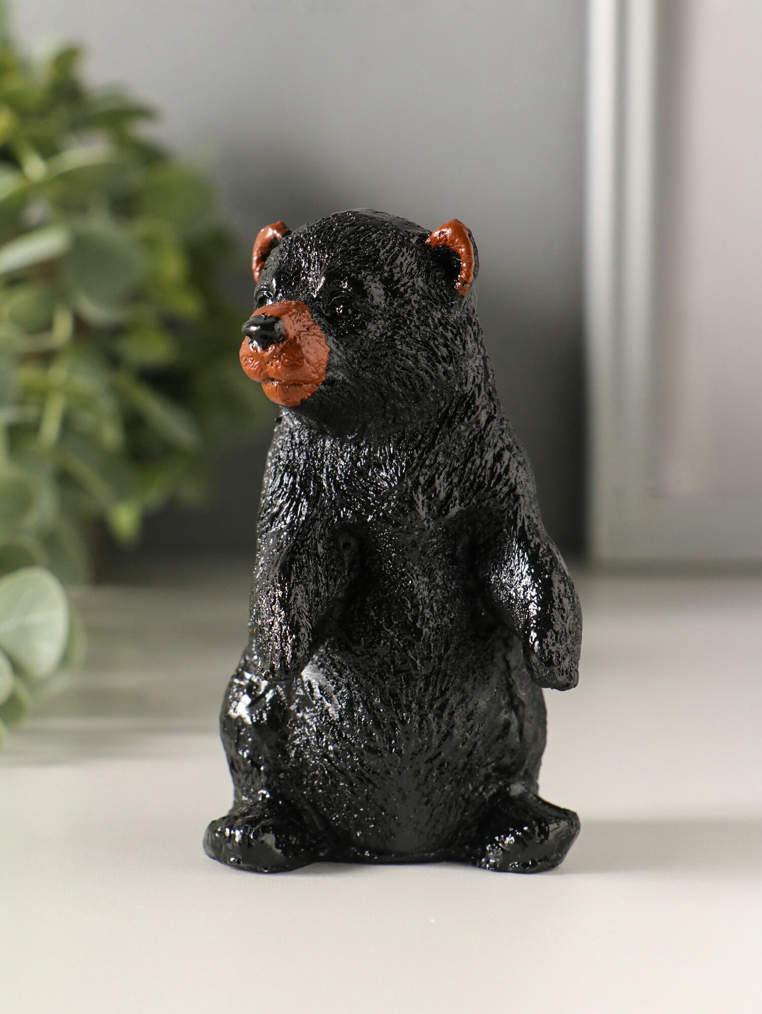 Фигурка "Медведь стоя", 9.5x5.5x5.5 см, чёрный, тематика праздника: день россии
