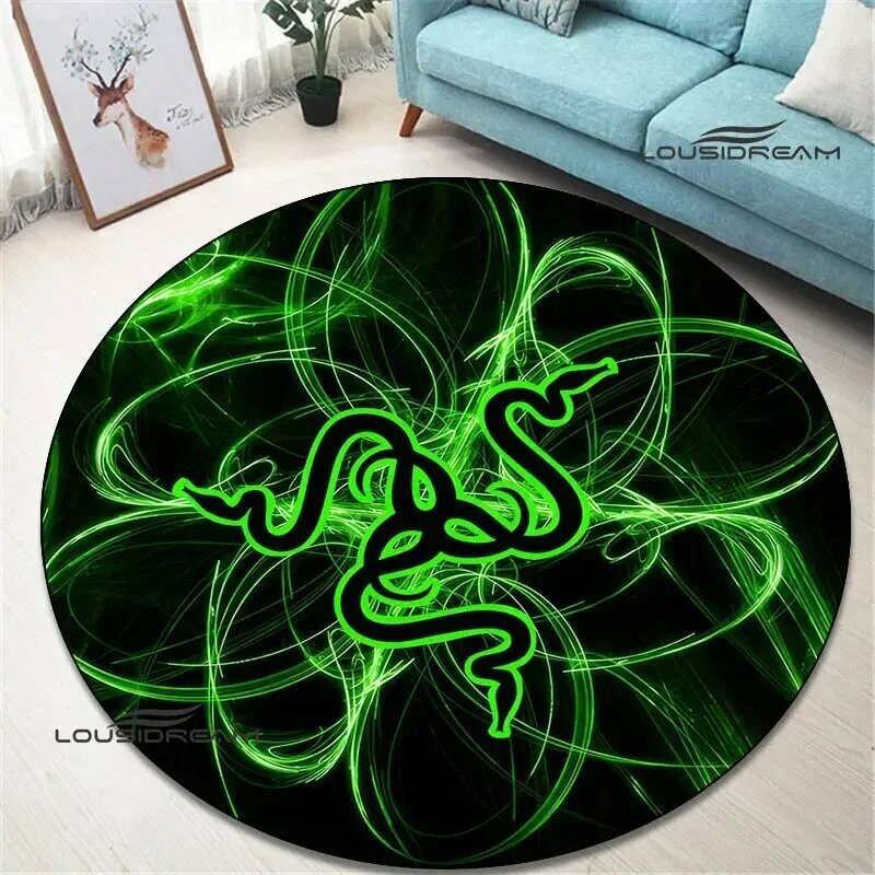 Круглый ковёр Razer, изумрудный, 120x120 см