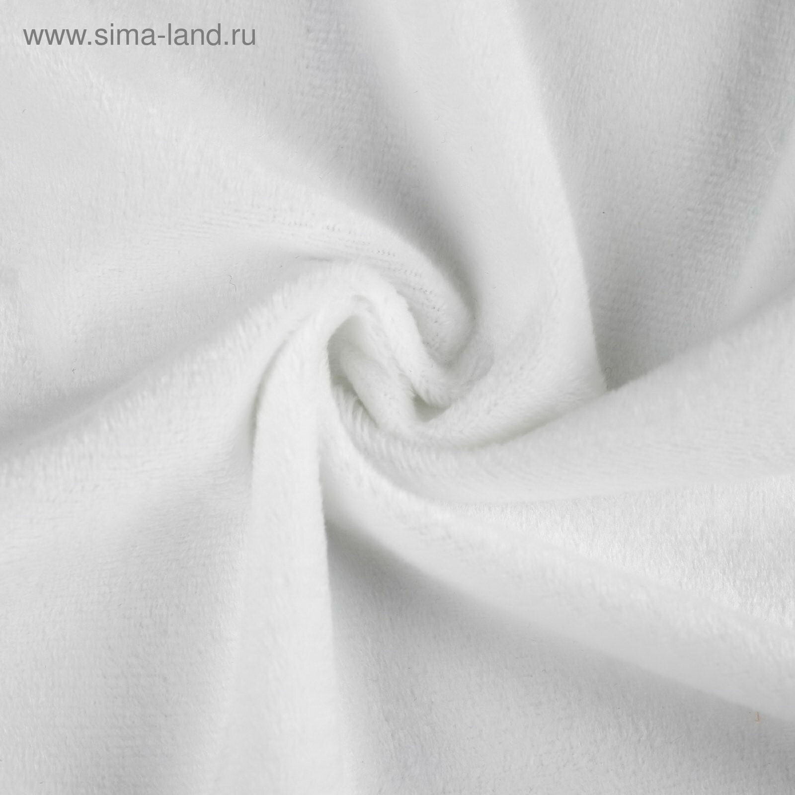 Отрез для рукоделия, плюш, белый, 53x50 см, цвет: белый, тематика: однотонная