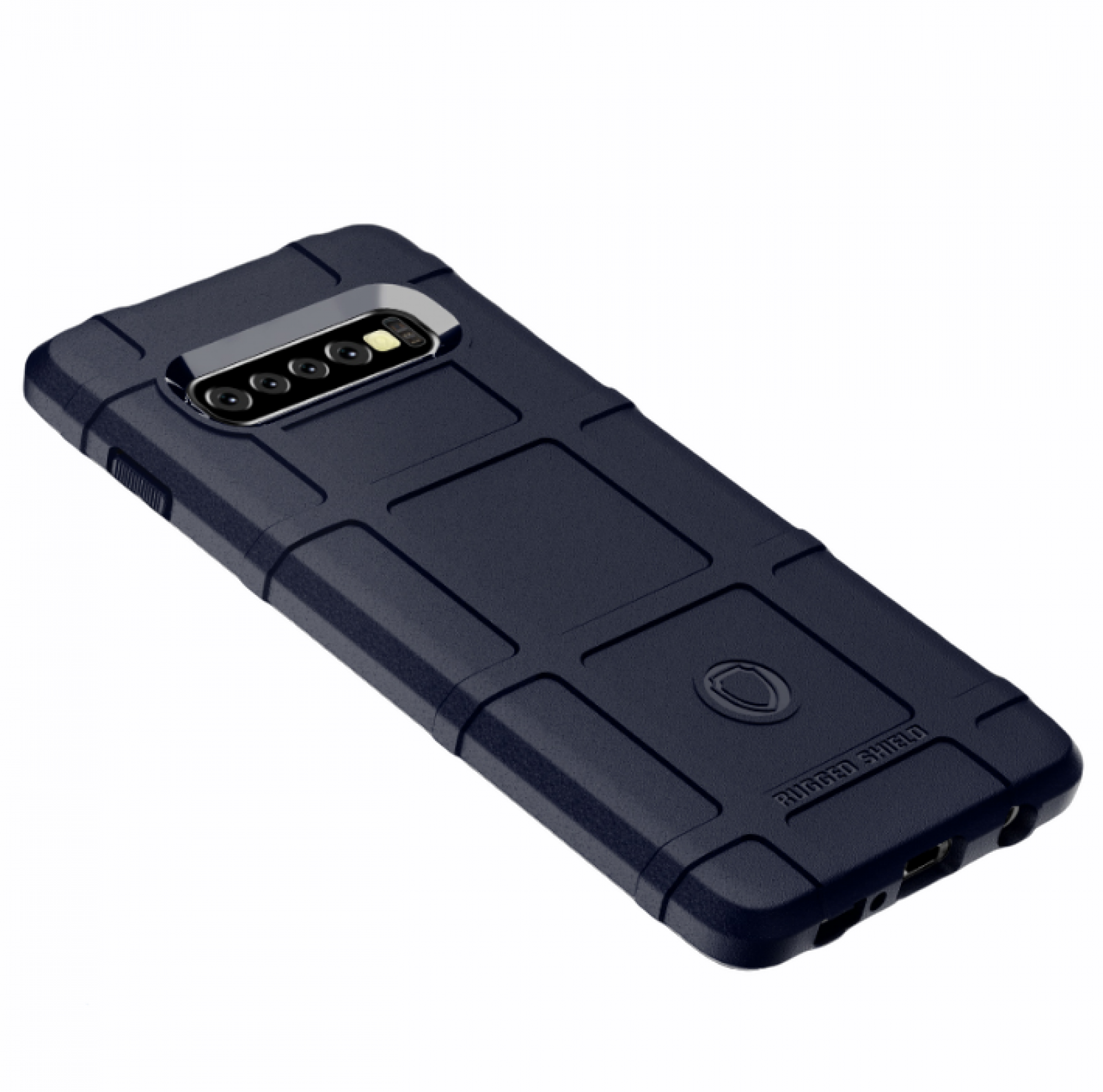 Противоударный чехол-бампер MyPads для Samsung Galaxy S10+ Plus синий