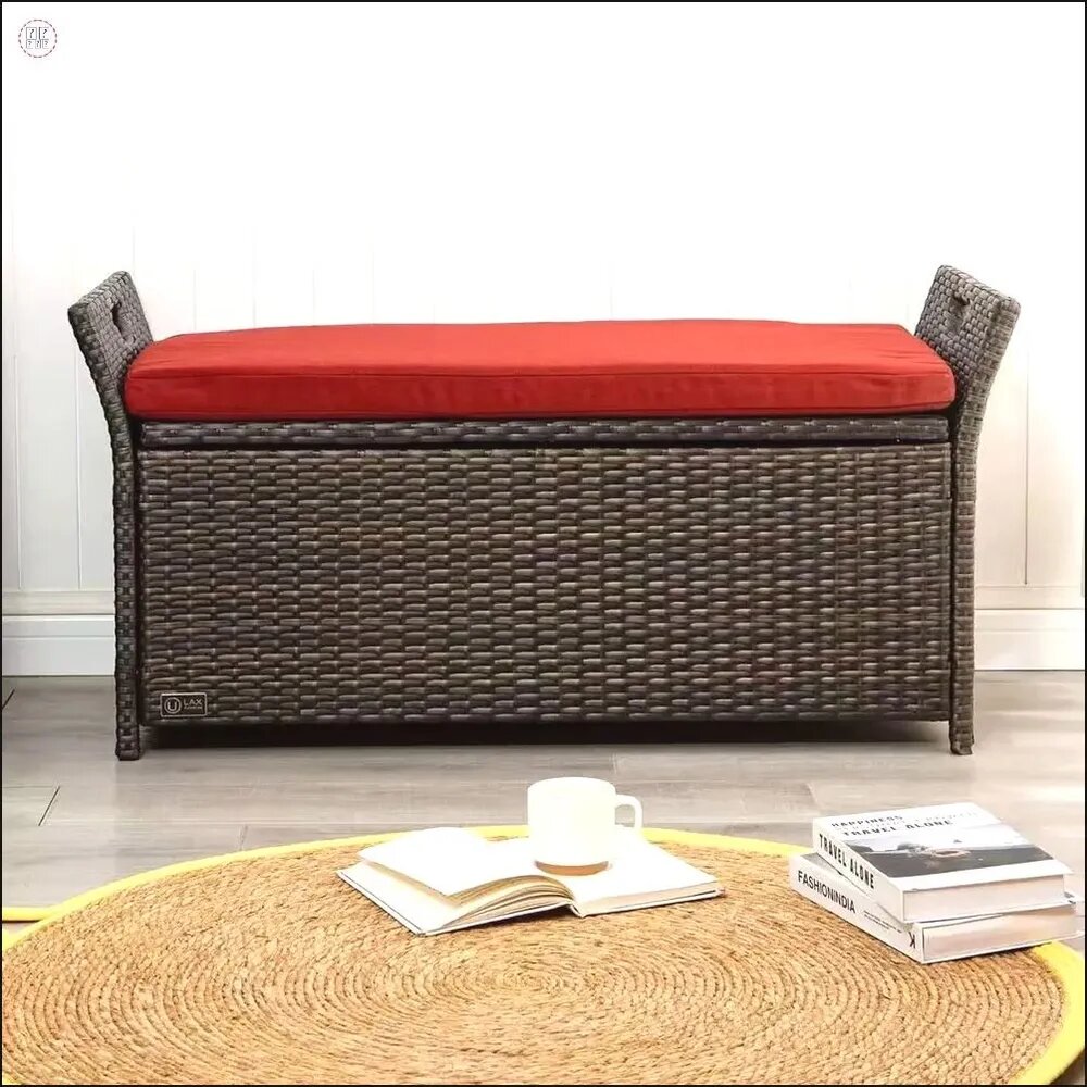 Садовый сундук из искусственного ротанга, 82х46х52 см, для хранения на террасе