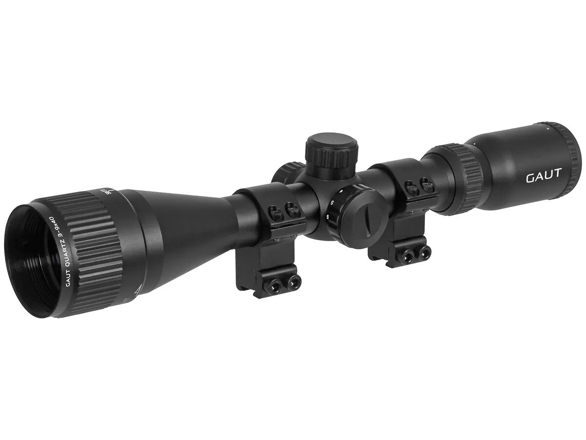 Прицел Gaut Quartz 3-9X40 Ao, Сетка 2 (Mil-Dot), Кольца, Подсветка