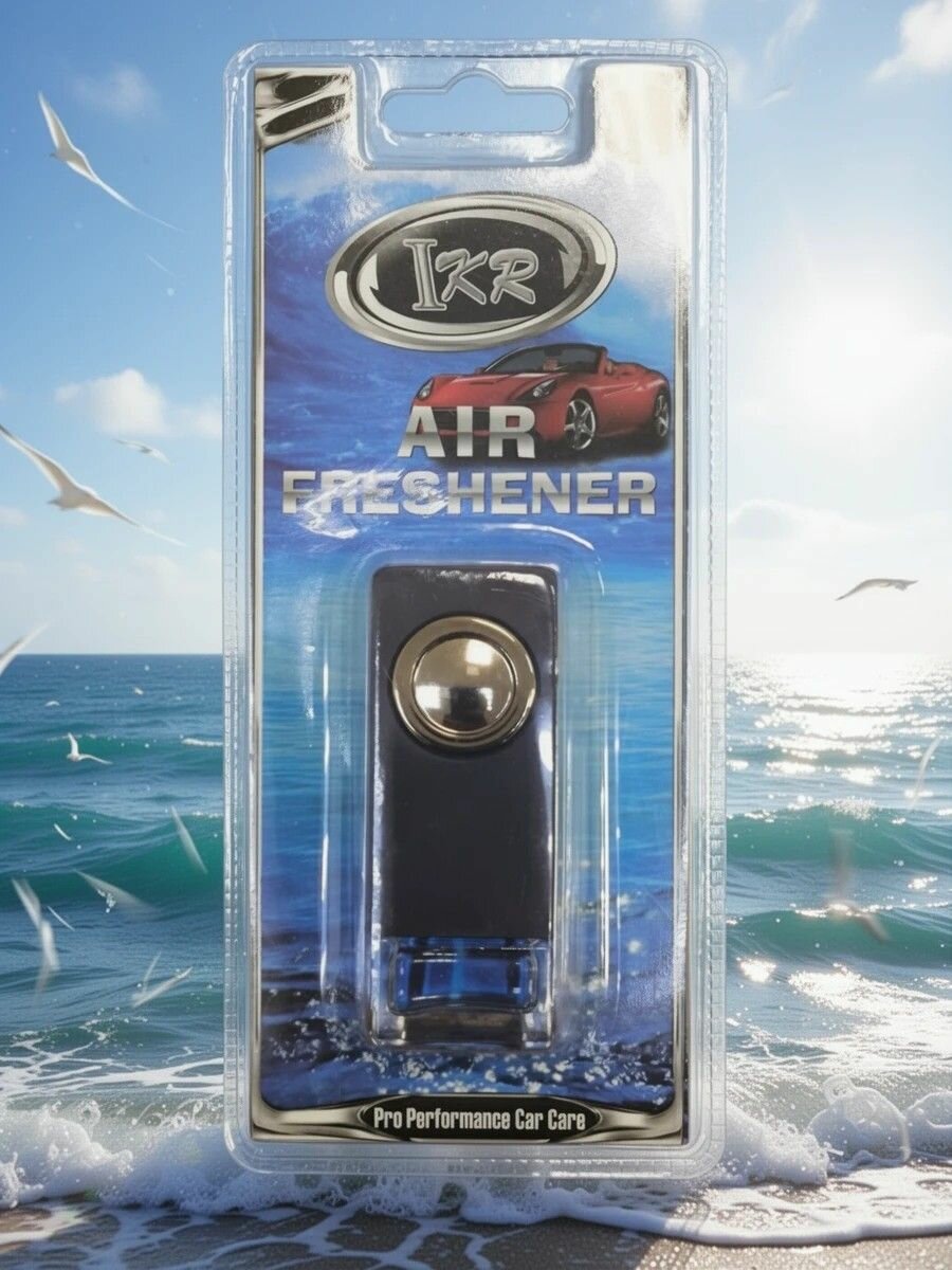 Ароматизатор автомобильный, на дефлектор, морской бриз, черный.