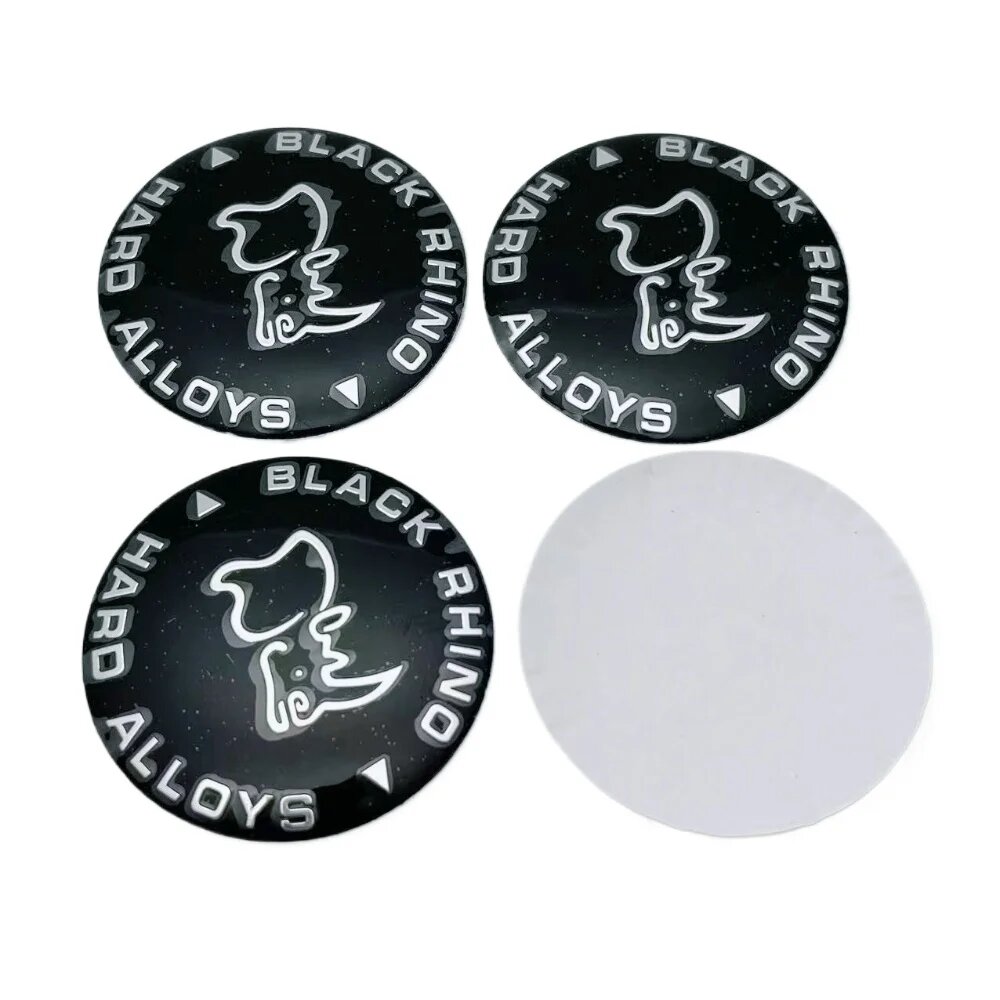 4 шт, черные наклейки на колеса Black Rhino 65mm