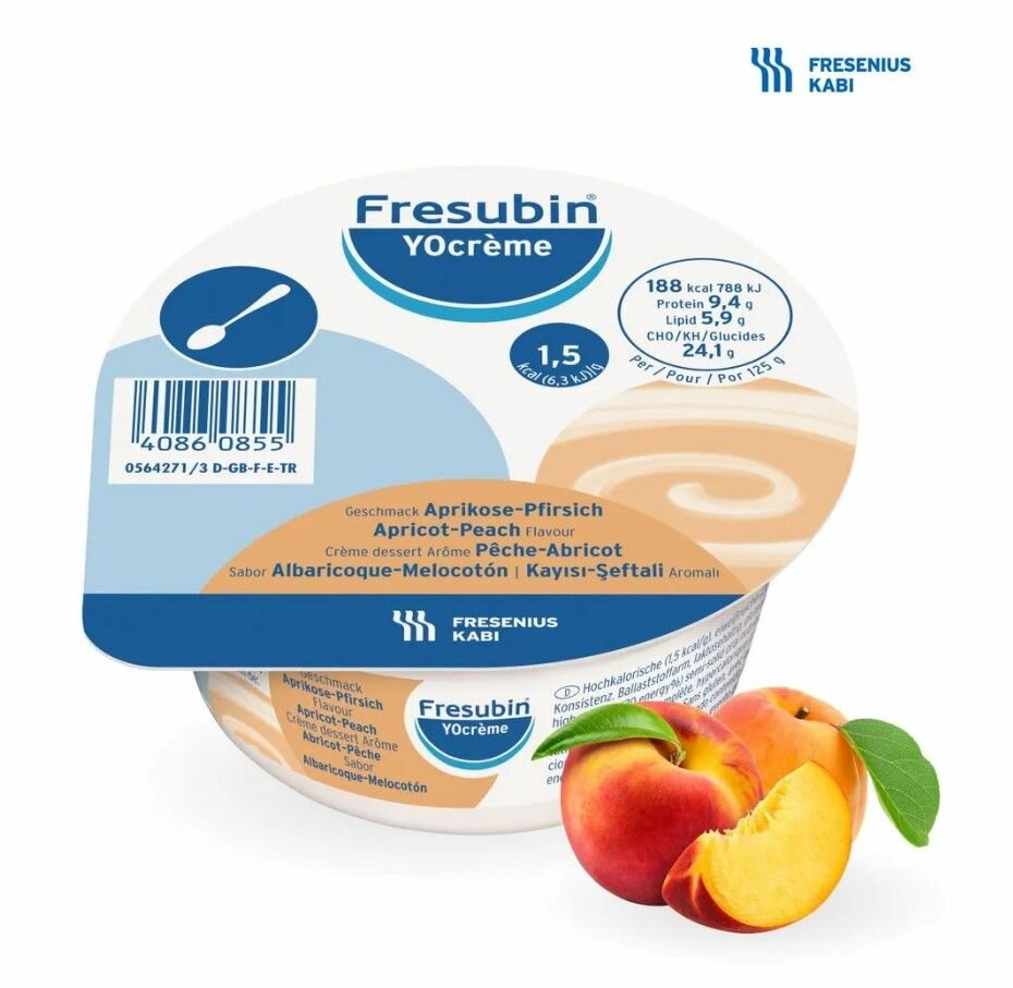 Фрезубин 2 ккал Крем-йогурт/ Fresubin2 ккал Crеme со вкусом абрикос-персик, 1 шт. х 125гр.
