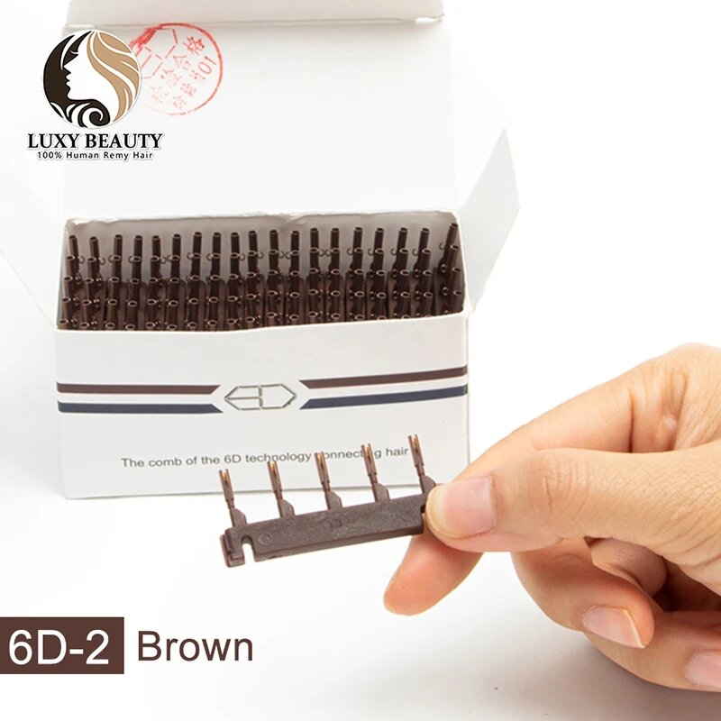 Набор инструментов для наращивания волос 6D D2 Brown