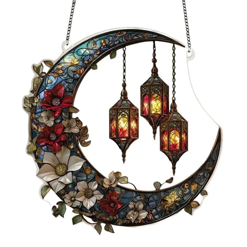 Винтажные цветные акриловые подвески с цепочками для украшения комнаты и дома