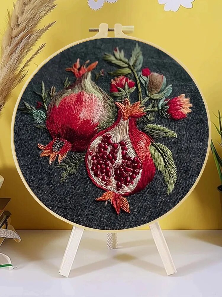 Набор для вышивания,20X20CM, подходит для начинающих, Свежие гранаты