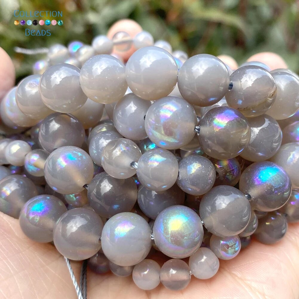 Бусины из агата AB Gray Agate, 6 мм, 59-61 шт