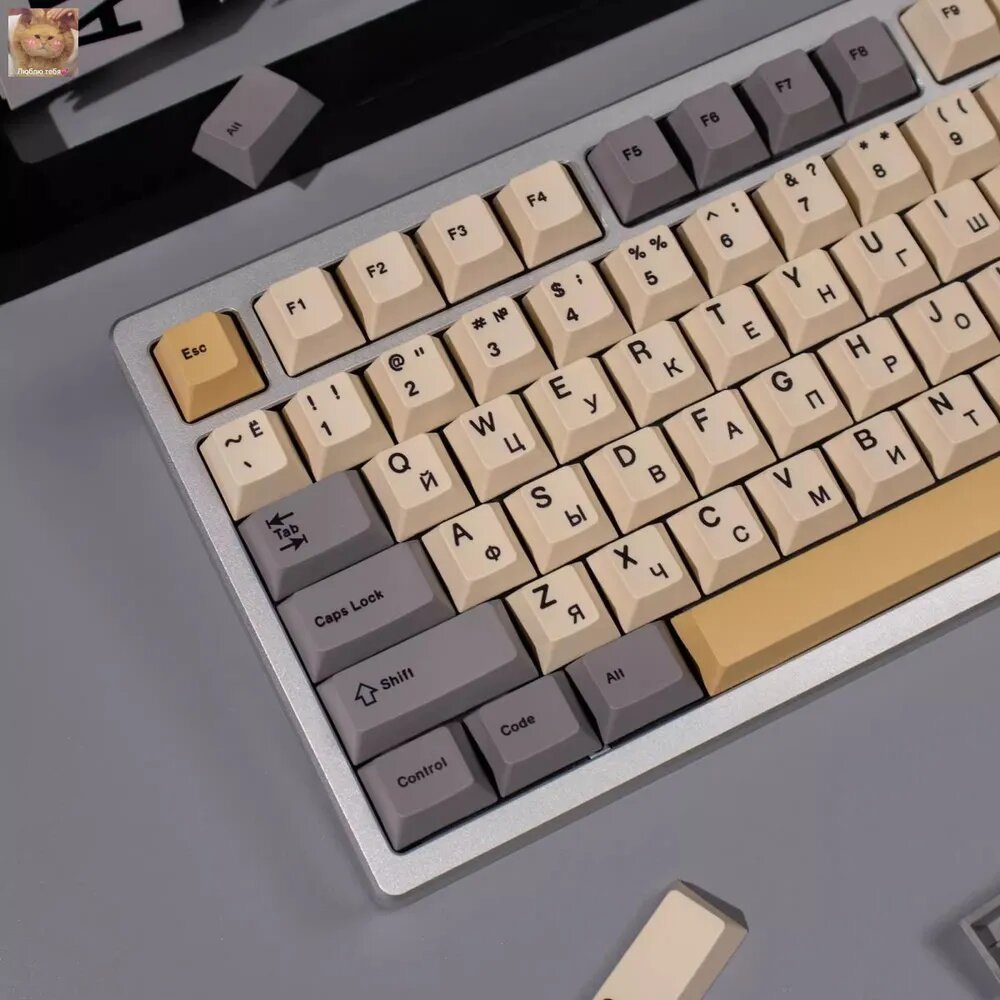 OXY MOMENT-Кейкапы для механической клавиатуры русские pbt, Ретро-стиль,144шт. cherry кейкапы с кириллицей пбт keycaps