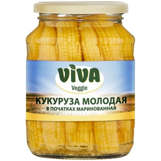 Кукуруза Viva Veggie молодая в початках маринованная 370 мл