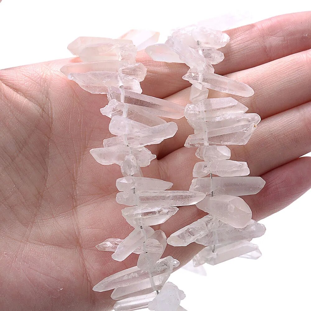 Бусины из кварца, белые, 30шт