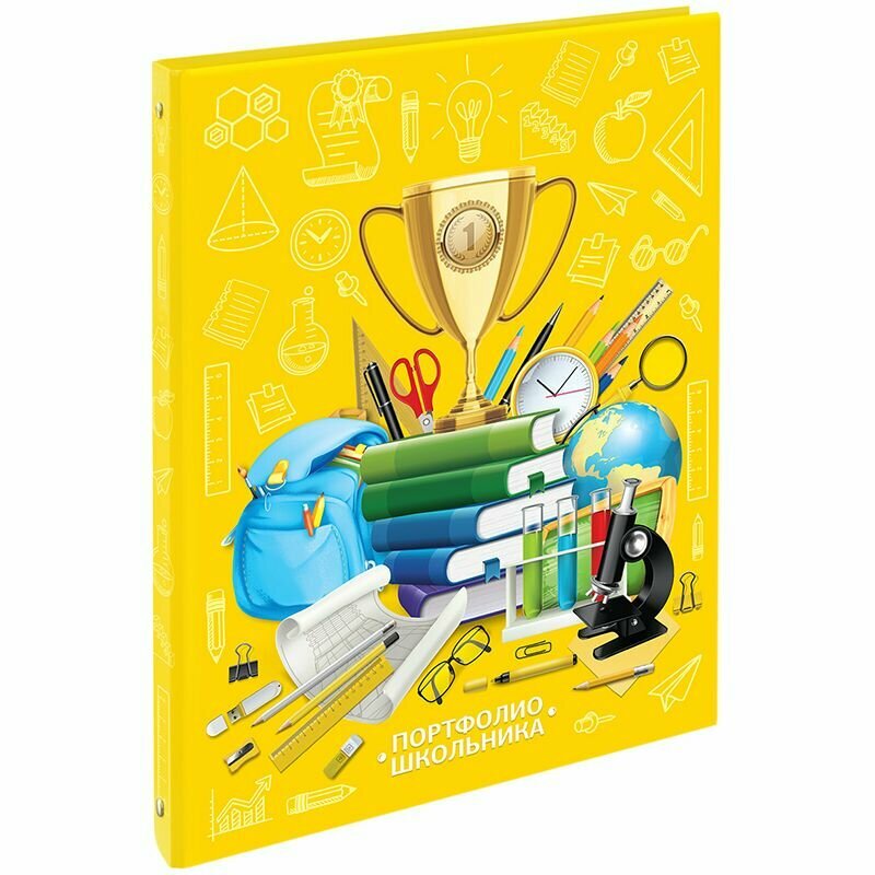 Папка портфолио школьника А4 ArtSpace, 4 кольца, 20 вкладышей