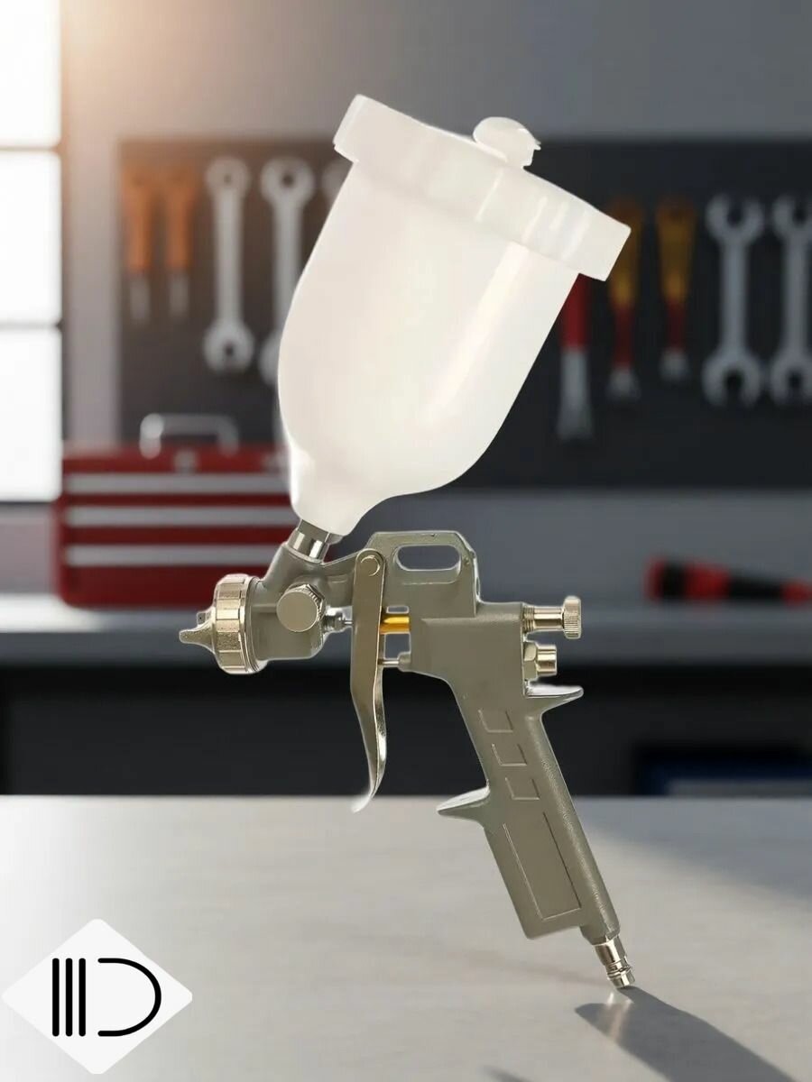 Краскопульт Pegas pneumatic(2709) S990GA-3 верхний бак сопло 2,5мм.