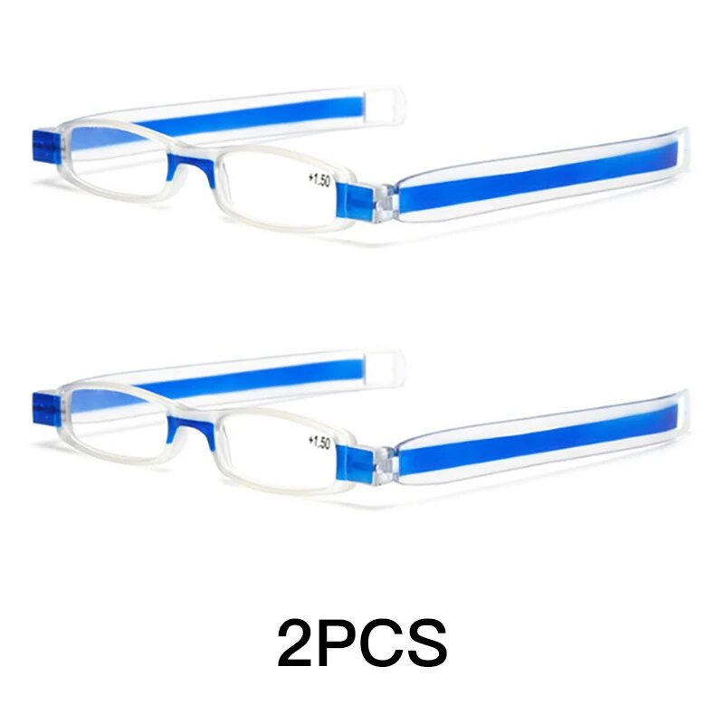 Складные очки для чтения +150, blue-2PCS