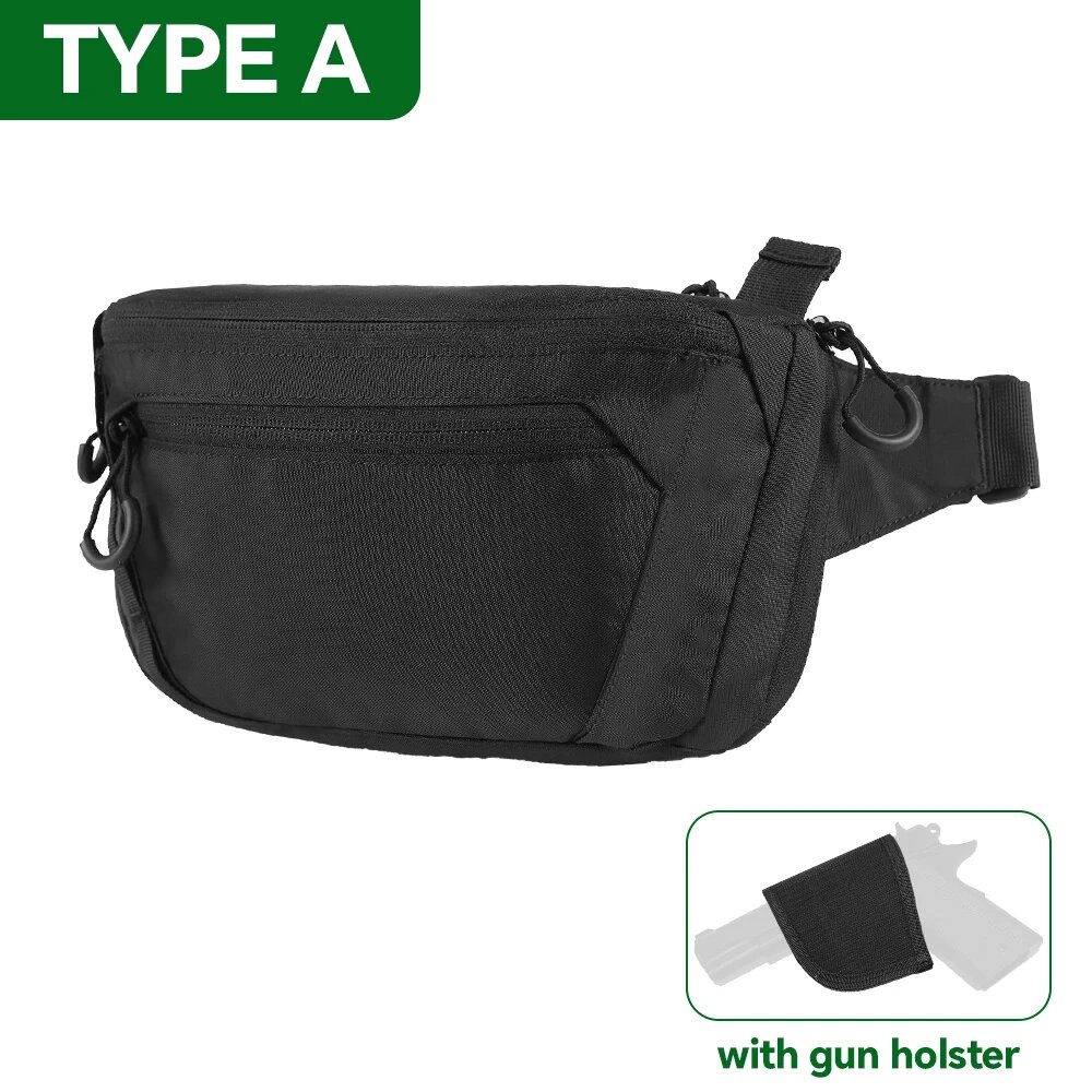 Тактическая поясная сумка для пистолета Nylon Темно-зеленый, Black (with holster)