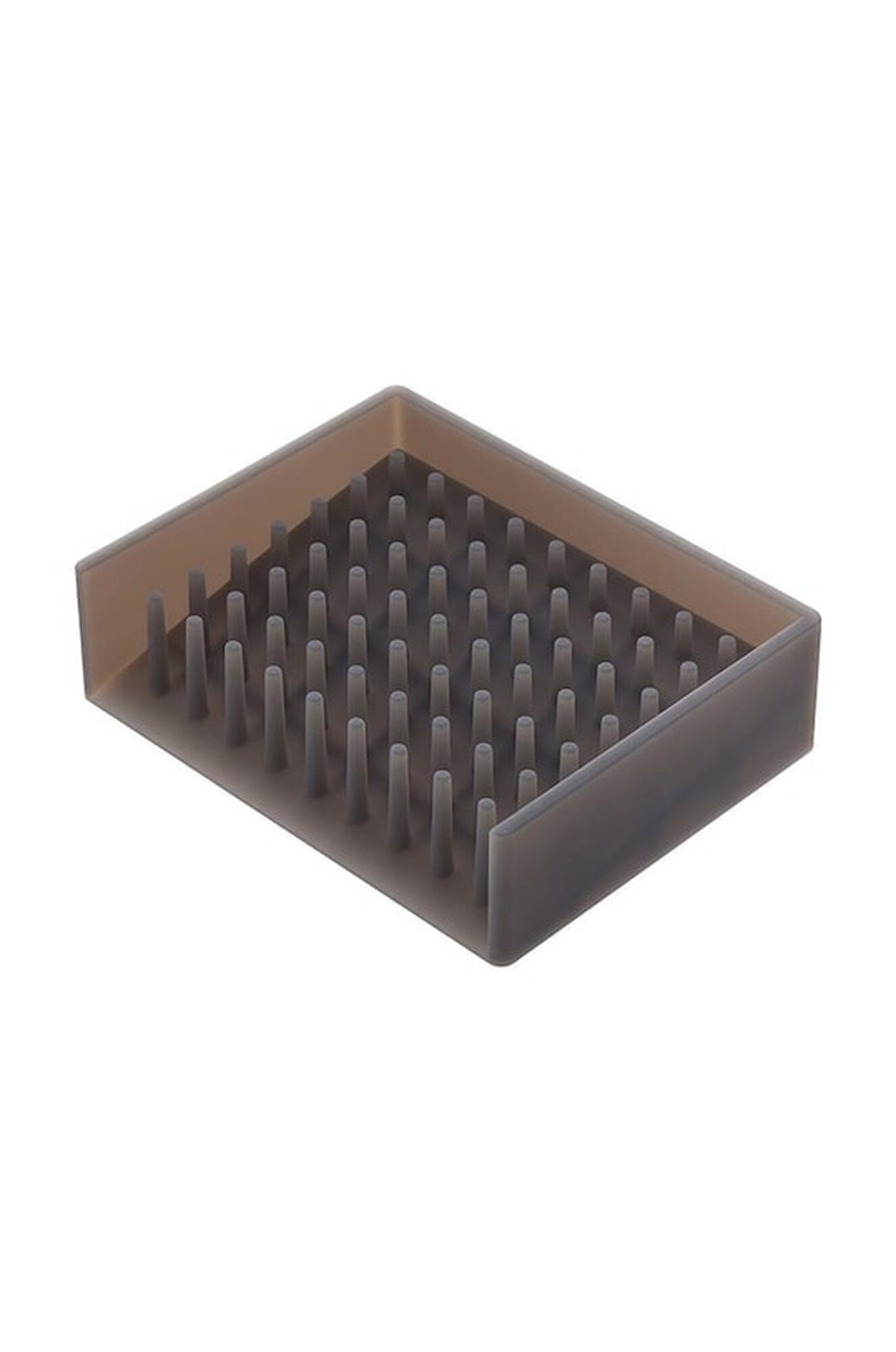 Мыльница Yamazaki 2995 Silicone Soap Tray, с сливом, черная, 8,51x11x3 см