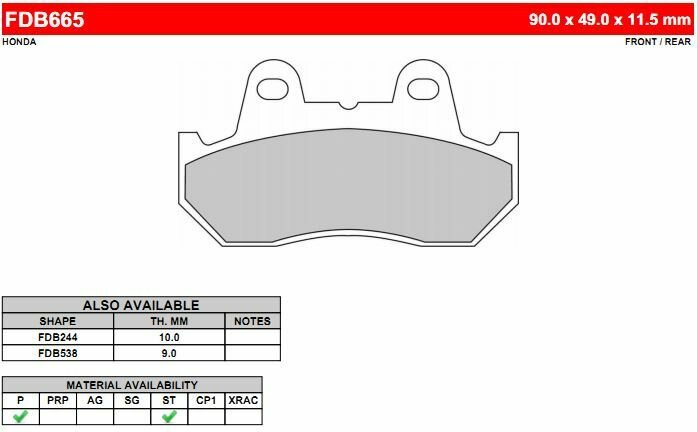 Тормозные колодки для мотоцикла FERODO FDB665P / MCB512