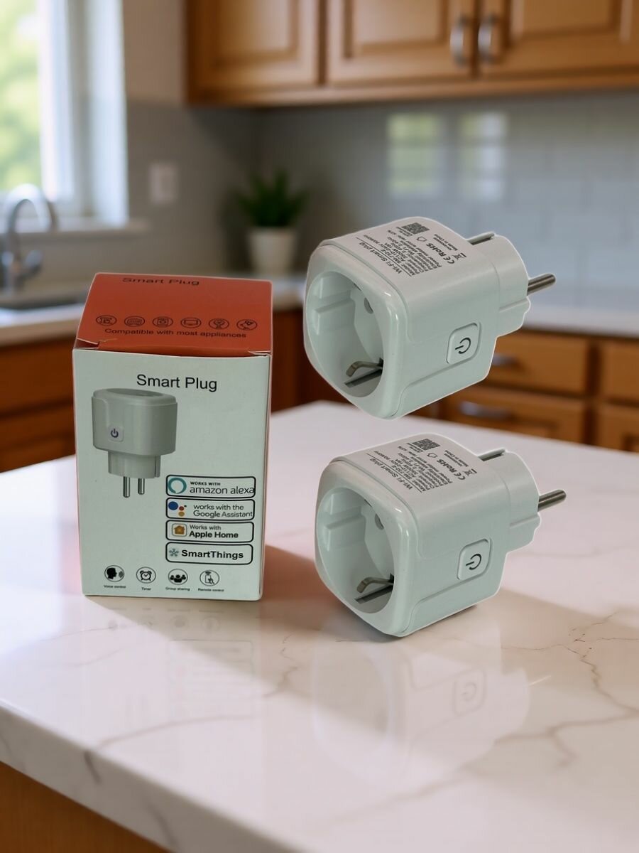 Умные розетки Zigbee 3.0 с измерителем мощности и счетчиком электроэнергии, Беспроводной переходник для умного дома Алиса, 2 шт.