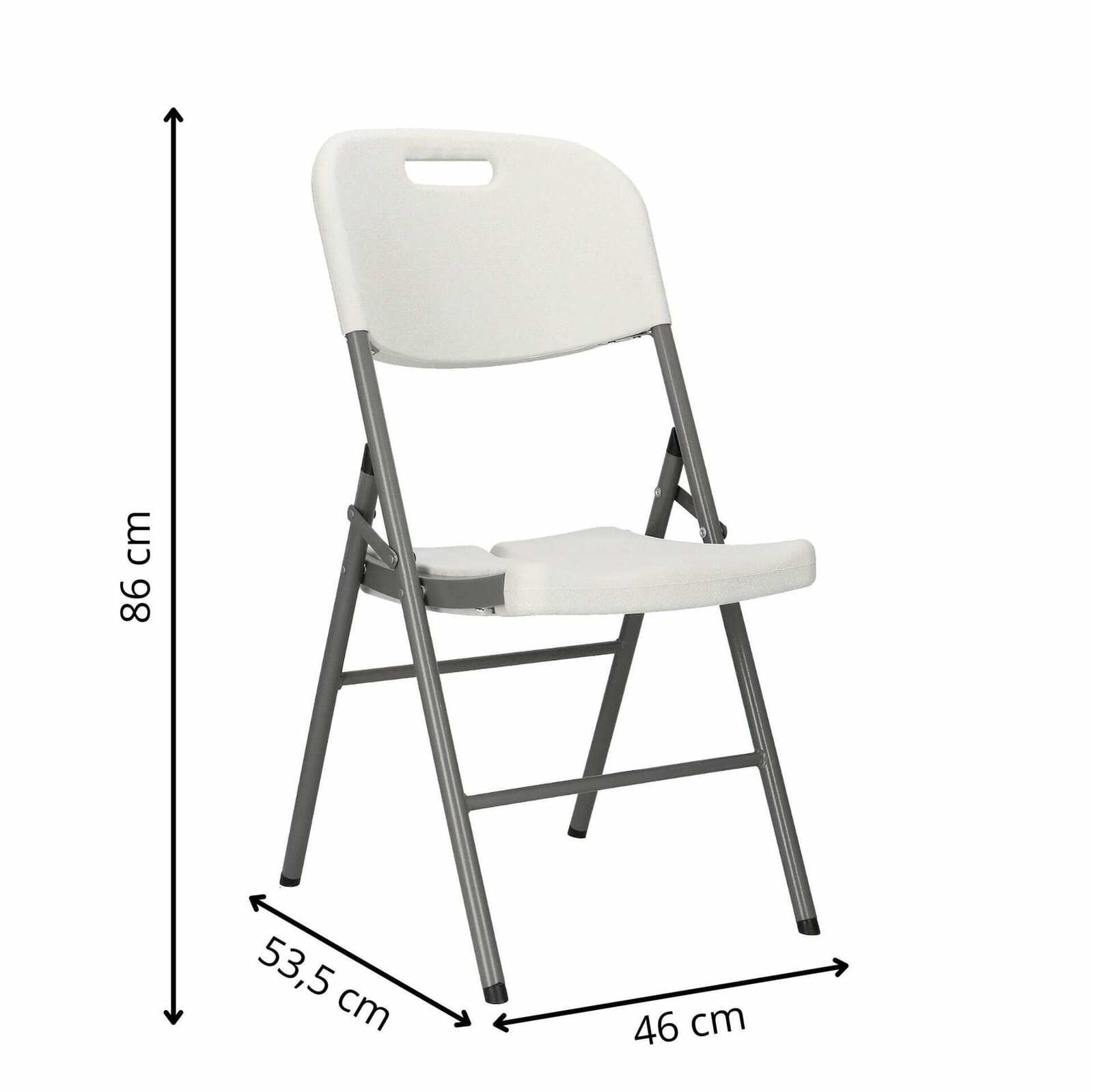 DECATHLON Складной стул Springos, GF0109, белый, серый, 150 кг, 86x46x53.5 см