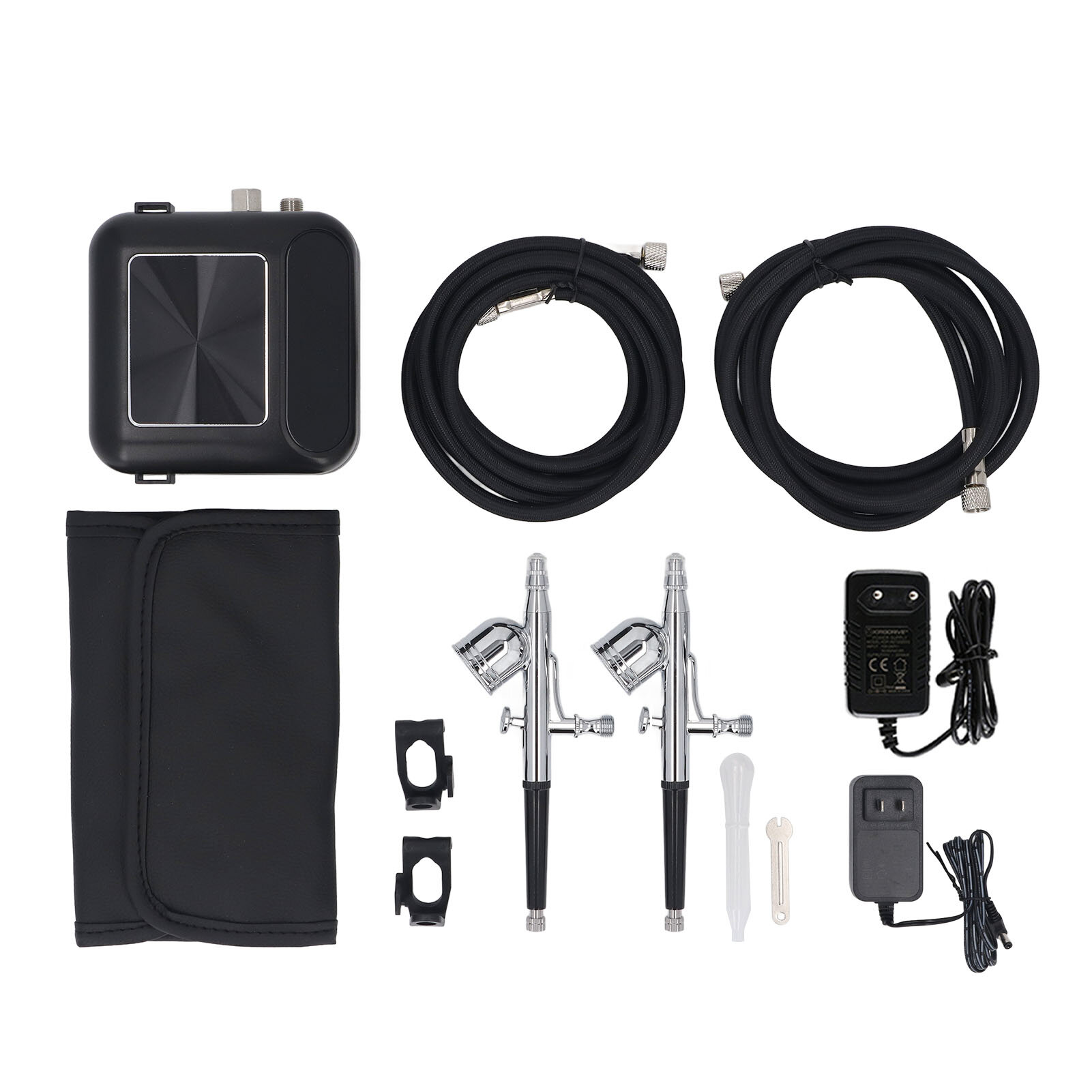 Мини-компрессор для аэрографа 12л/мин, сопло 0.2 мм, US-вилка