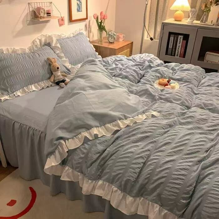 Комплект постельного белья Lujia Preferred "Скандинавский фэн-шуй", 4штука .200X230cm，синий