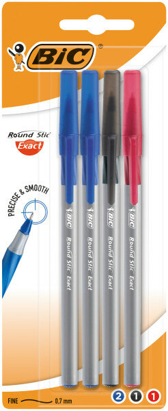 Шариковая ручка BIC классическая тонкое письмо ассорти уп. 4 шт.