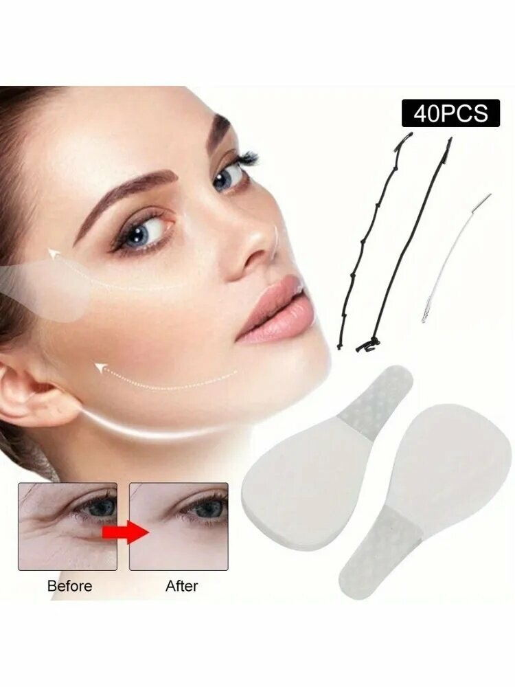 Тейпы для подтяжки лица, лифтинг эффект лисий взгляд.