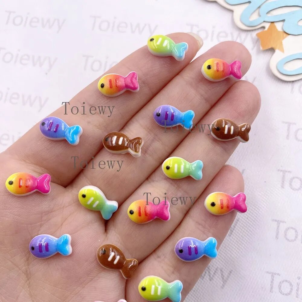 Миниатюрные цветные рыбки из смолы Toiewy, 50 шт.