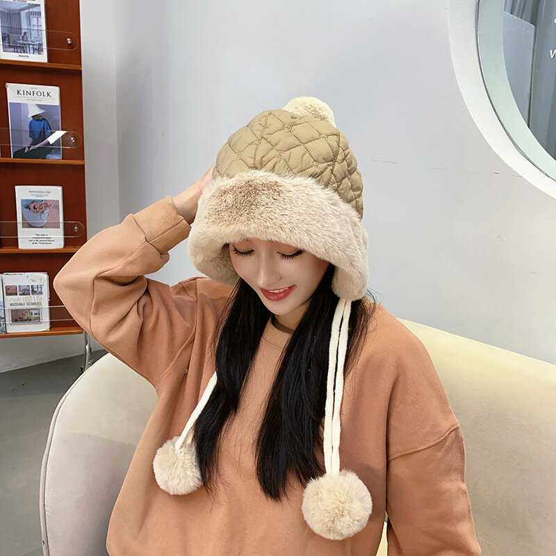 DIY Бини Вязаная Женский Помпон Зимняя Флис Акрил