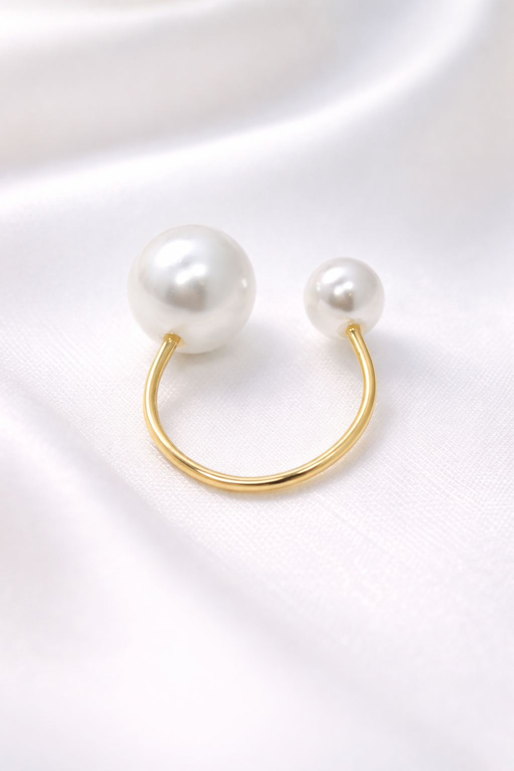 Кольцо помолвочное, жемчуг имитация