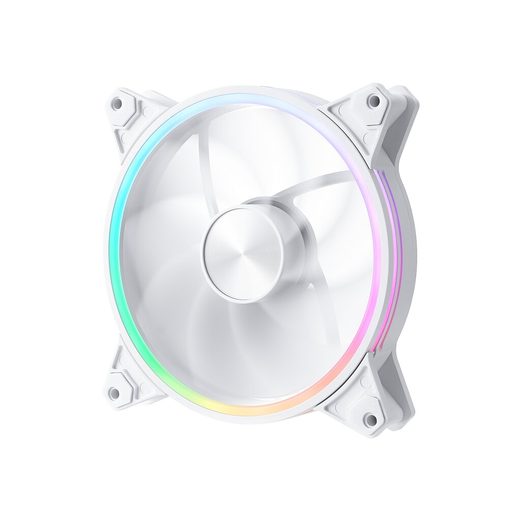 Вентилятор для корпуса 1STPLAYER FO7R-14 White / 140mm Reverse ARGB 3pin 5V PWM 4pin 12V 700-1800rpm 76.25cfm 36.64dBA / FO7R-14-WH / BULK