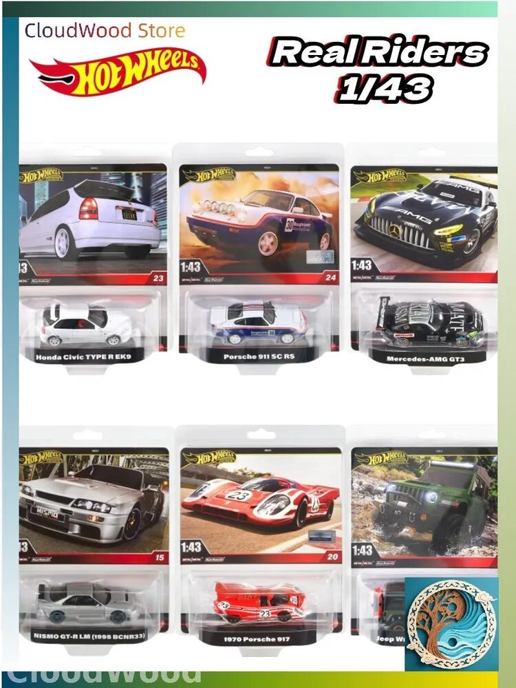 Коллекционный набор Hot Wheels Premium Real Riders 1:43 : 1 Легендарных Автомобилей PORSCHE 911 SC RS Эксклюзивная Серия для Истинных Ценителей