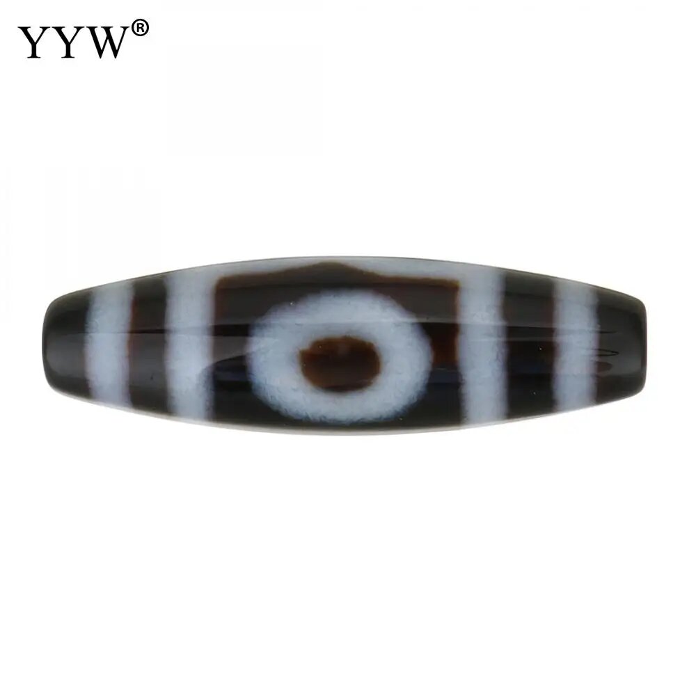 Бусины Из Натурального тибетского дзи, овальные трехглазые бусины из агата, 38x12 мм, двухцветное отверстие: около 2,5 мм, продается ПК