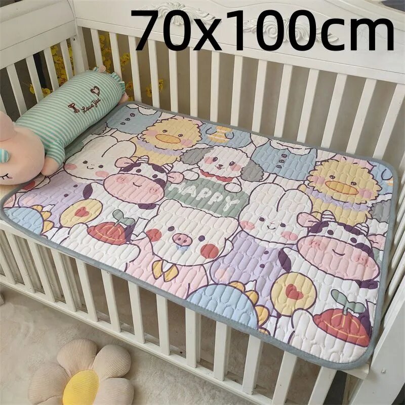 Многоразовая непромокаемая пеленка для новорожденных 70x100cm с милым принтом для детской кроватки