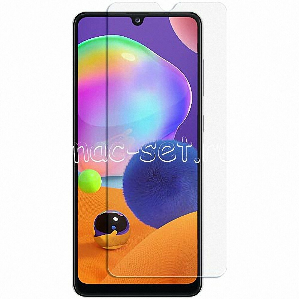 Защитное стекло для Samsung Galaxy A31 A315 прозрачное на плоскую часть экрана