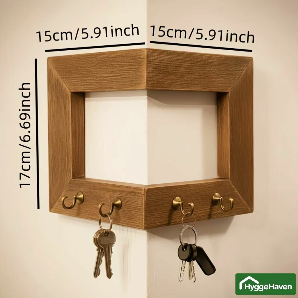 HyggeHaven Ключница настенная "Дом" с 4 крюч, 1 шт