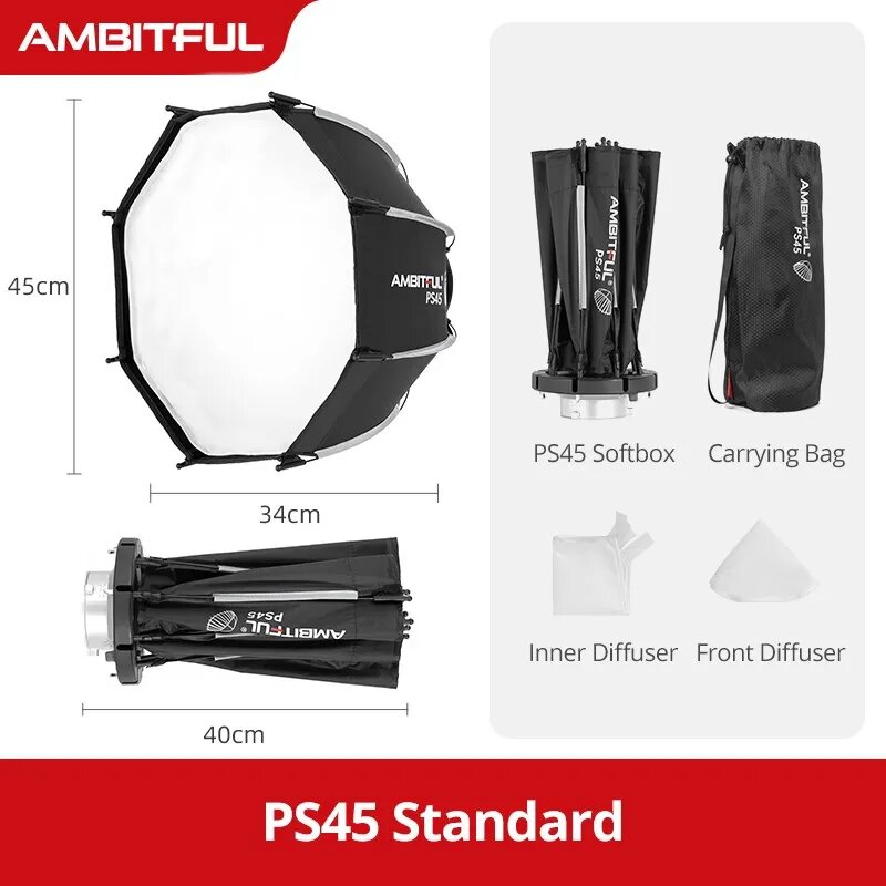 AMBITFUL PS45 Софтбокс восьмиугольный, Color: PS45