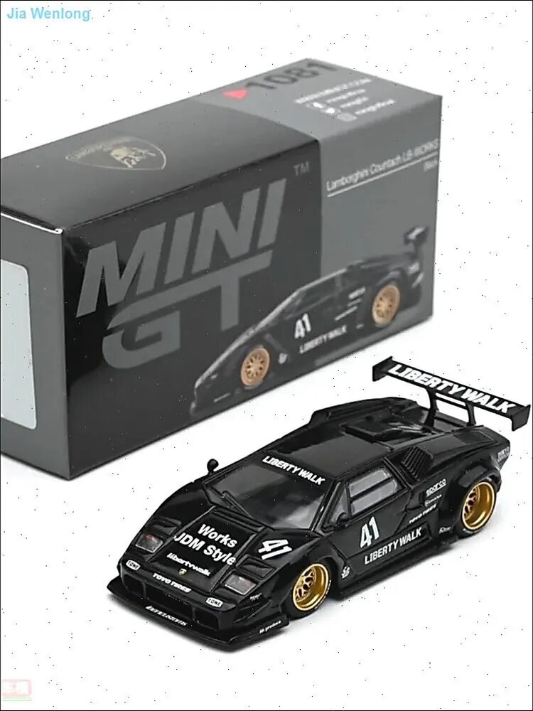 Машинка TSM MiniGT 1/64 #1081 Lamborghini Countach LB-WORKS Black Die-cast Alloy Car Model Toy Gift
