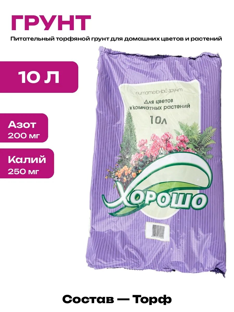 Питательная земля для комнатных растений и цветов в горшке